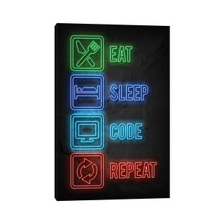 iCanvas "Eat Sleep Code Repeat" by Durro Art Canvas Print - Bed Bath & Beyond - 34261970